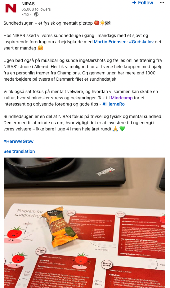 Som en del af Mental Sundhedsugen (Uge 41) tilbyd vi HjerneRO til ...